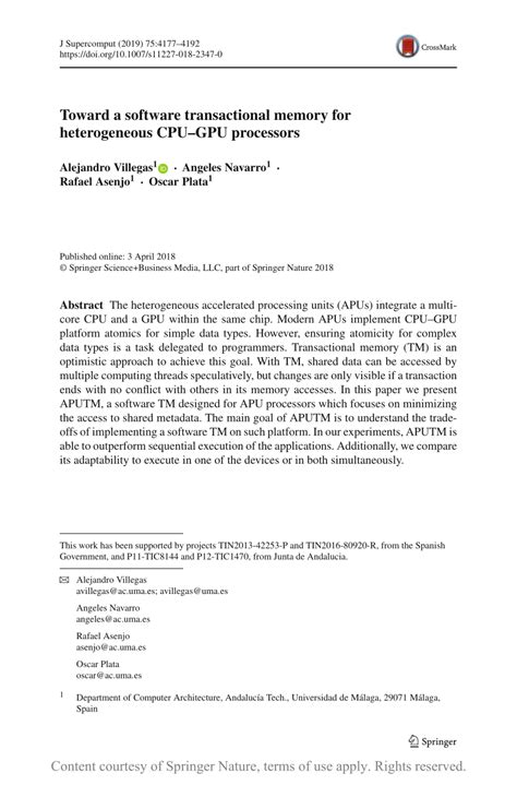 Toward A Software Transactional Memory For Heterogeneous Cpugpu Processors Request Pdf