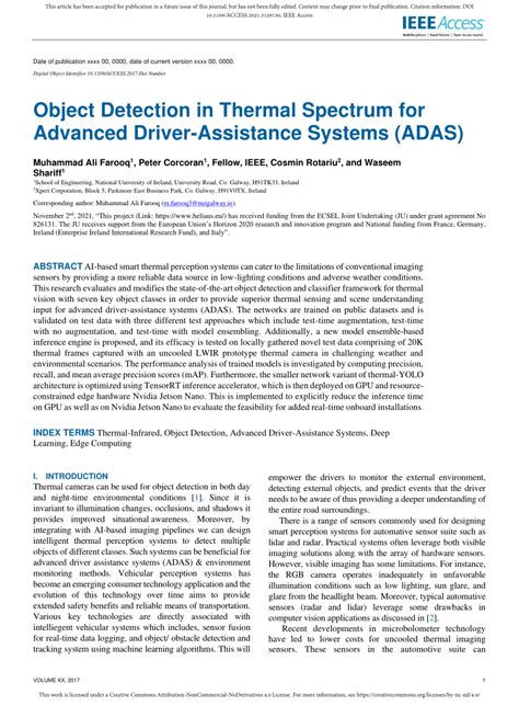 Pdf Object Detection In Thermal Spectrum For Advanced Driver