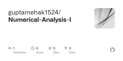 github guptamehak1524 numerical analysis i
