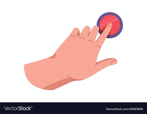 Hand Pushing And Pressing Button Royalty Free Vector Image