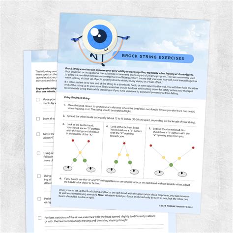 Brock String Exercises Adult And Pediatric Printable Resources For