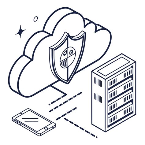 Cloud Computing Data Security Isometric Line Art 60849666 Vector Art At Vecteezy