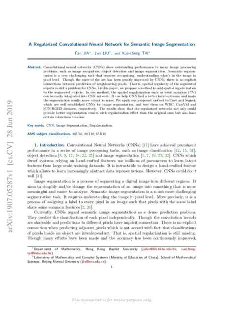 pdf a regularized convolutional neural network for semantic image
