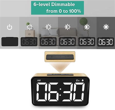 Buy Searon Digital Alarm Clock With Led Display Brightness Adjustment Battery Backup Snooze