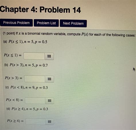 Solved Chapter 4 Problem 14 Previous Problem Problem List
