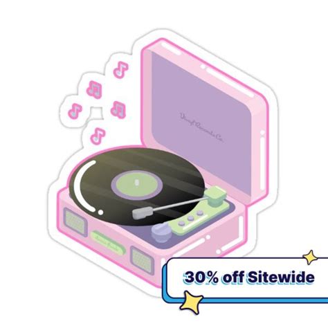 Cute Record Player Aesthetic Sticker For Sale By Rubyturtle101 Record Player Aesthetic