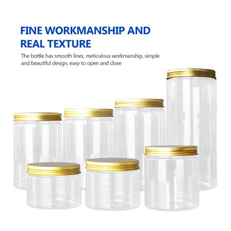 뚜껑이 있는 플라스틱 항아리 스크류 아이언 투명 용기 빈 화장품 크림 파우더 항아리 화장대 상자 50ml 100ml 150ml 200ml 300ml