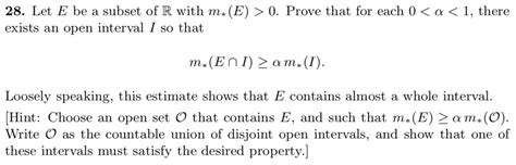 Measure Theory Exercise 28 Of Chapter 1 In Stein Shakarchis Real