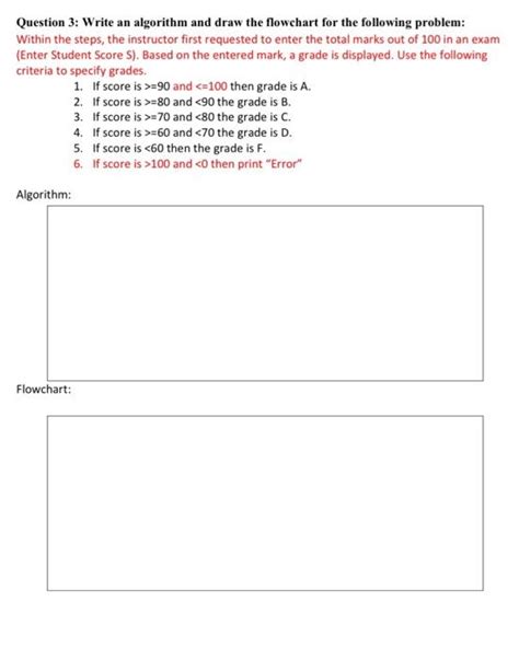 Solved Question Write An Algorithm And Draw The Flowchart Chegg