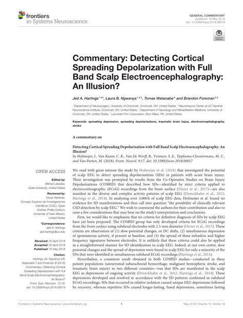 Pdf Commentary Detecting Cortical Spreading Depolarization With Full