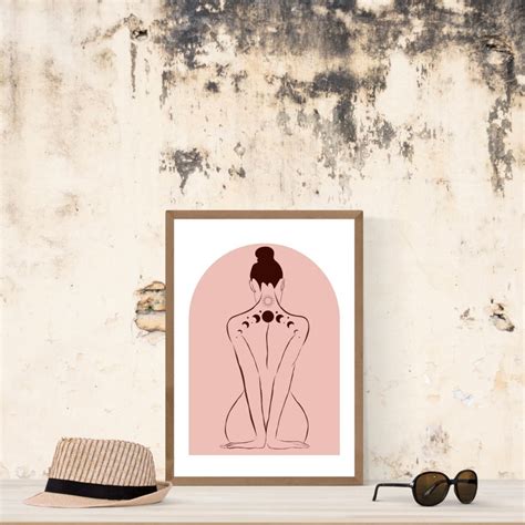 Abstract Women Silhouette Naked Woman Drawing Flower Woman Line Art