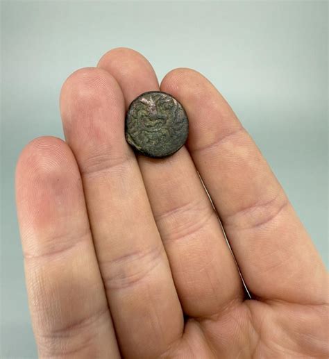 Ancient Mongke Khan Dirham Bronze Coin
