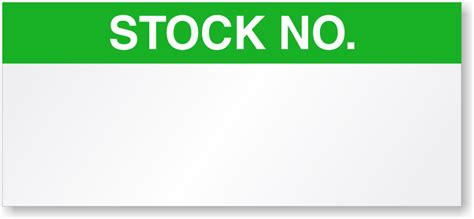 Stock Number Labels Calibration Labels