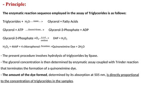 Triglyceride Estimation In Serum Enzymatic Method Ppt