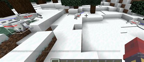 Four Snowy Wolves At One Spot Rminecraft