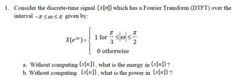 Solved Consider The Discrete Time Signal X N Which Has Chegg