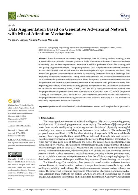 Pdf Data Augmentation Based On Generative Adversarial Network With