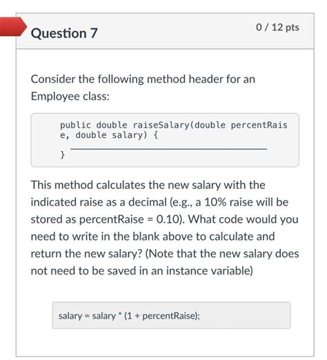 Solved Pts Question Consider The Following Method Chegg