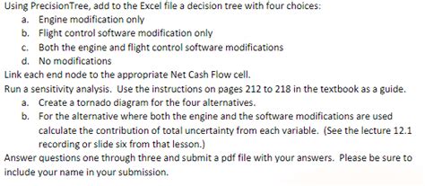 Using Precision Tree Add To The Excel File A