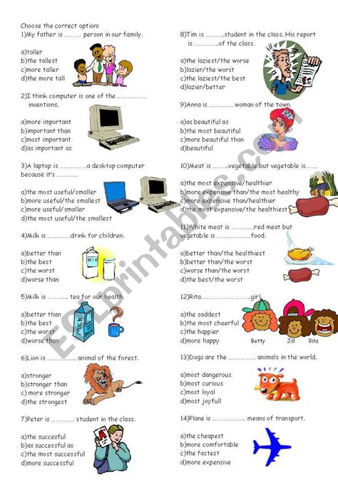 Superlatives And Comparatives ESL Worksheet By Cananaydin