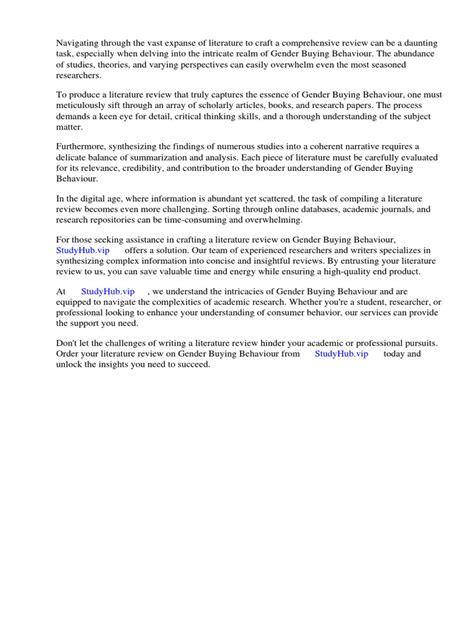 Gender Buying Behaviour Literature Review Pdf Consumer Behaviour
