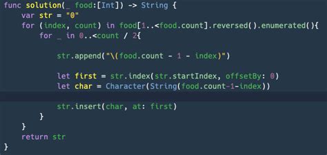 코딩테스트 Level1 푸드 파이트 대회