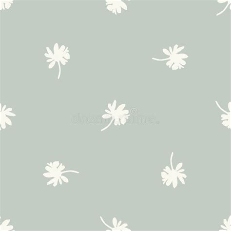 Modern Botanical Minimal Wildflower Vector Pattern Summer Gender Neutral Pressed Flower