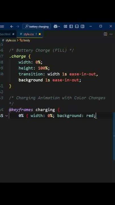 Battery Charging Animation Using Just Html And Cssshorts Viralvideo Viralreels Youtube
