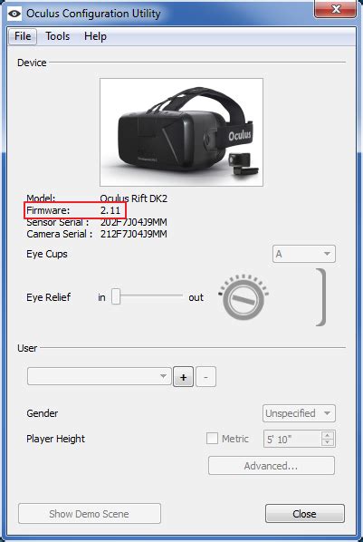 how to update oculus rift dk2 firmware road to vr