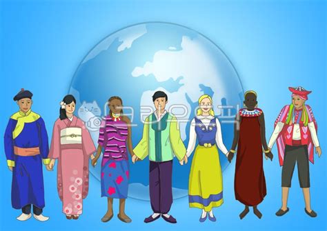 세계 민족 지구 다문화 민족의상 사진이미지일러스트캘리그라피 Nkimidora작가