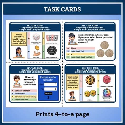 2025 Teks Math 7 6b Task Card Explore Simulations For Simple And Compound Event