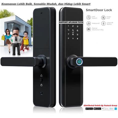 Jual Smart Door Lock Fingerprint Pin Kartu Rfid Aplikasi Tuya