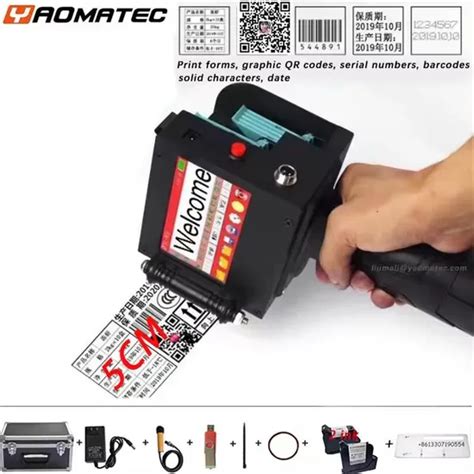 Yaomatec 508mm Expiry Date Industrial Hand Inkjet Printer Variable Qr Code Barcode Industrial