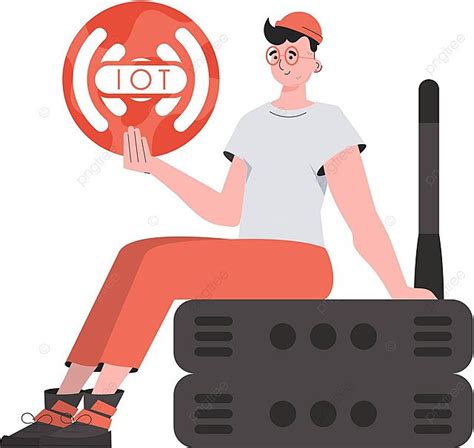 Man Holds Internet Iconrouter And Server Iot Concept Vector Chat Media Person Png And Vector