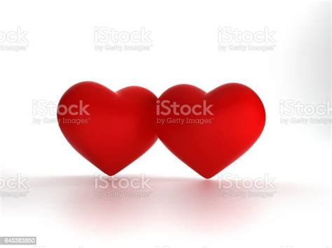 3d 렌더링 흰색 배경 일러스트 레이 션에 고립 된 두 마음 낮에 대한 스톡 사진 및 기타 이미지 낮 단일 객체 디자인 Istock
