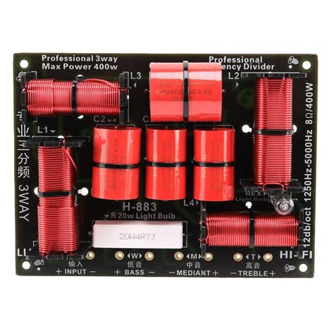400w 3 Way Crossover Divider Hifi Tweeter Woofer Speaker Crossover 1250h 5000hz With High