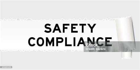 찢어진 부분 아래에 단어 안전 준수가 있는 찢어진 회색 종이 배경 안전에 대한 스톡 벡터 아트 및 기타 이미지 안전 Health 건설 산업 Istock