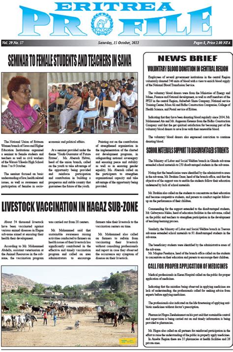 Eritrea Profile 15 October 2022 Eritrea Ministry Of Information
