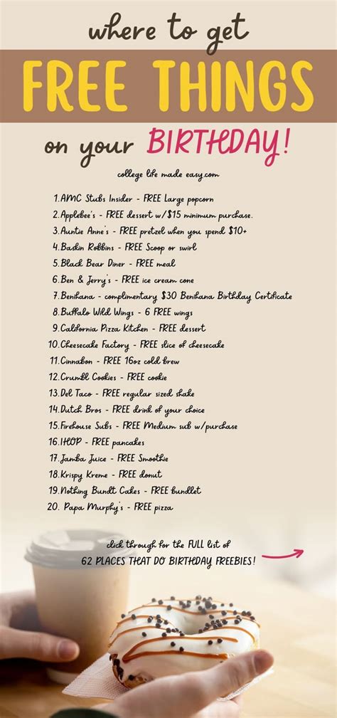 Birthday Freebies 73 Free Ts From Stores 🎂 Free Birthday Stuff