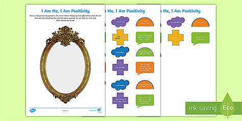 Self Esteem Mirror Activity Wellbeing Twinkl Twinkl