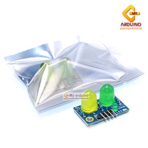 Led Module ไฟแสดงสถานะ 2 ดวง 10mm สีเหลือง สีเขียว ขาย Arduino