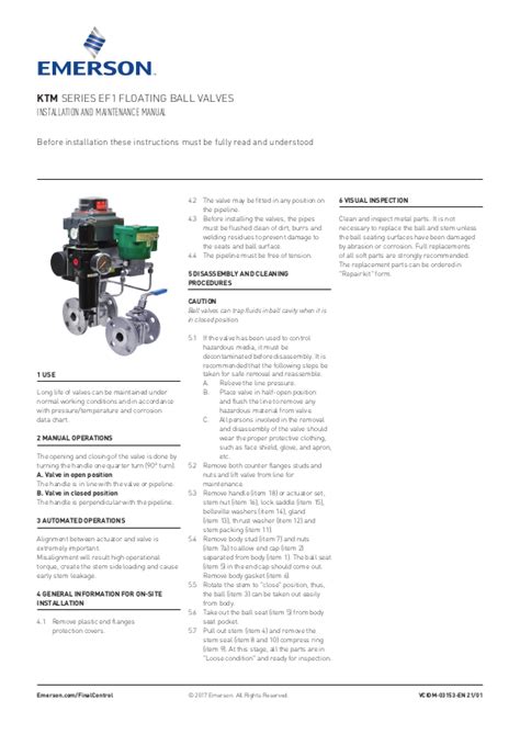 Ktm Series Ef1 Two Piece Ball Valve Iom Ktm En Manuals And Guides