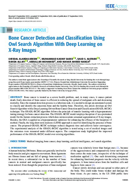 Pdf Bone Cancer Detection And Classification Using Owl Search