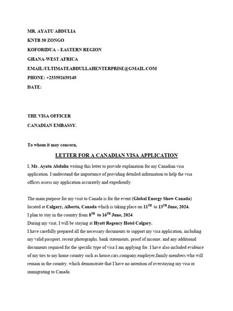 Explanation Letter Pdf Travel Visa Human Migration