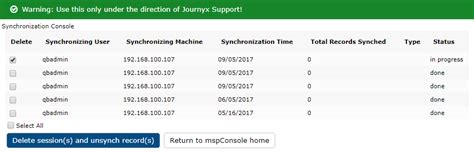 how to clear an unfinished sync session journyx user community