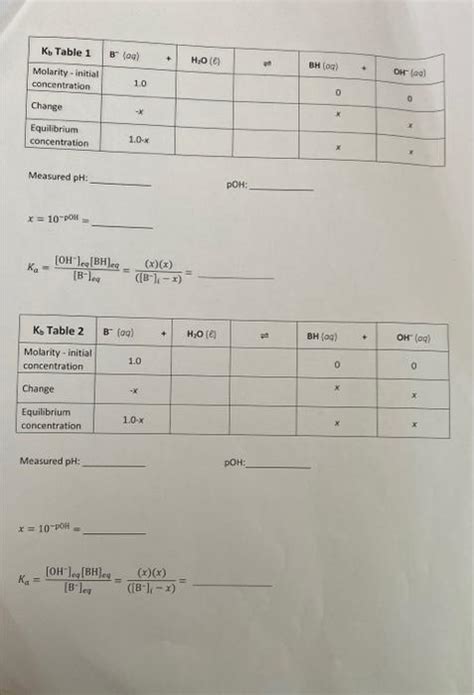 solved table 4 using experimental data fill in the table