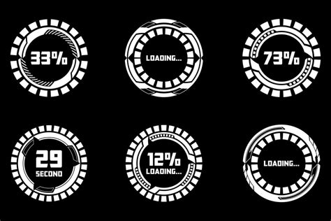 Hud Futuristic Loading Bar And Progress Circle Design Elements Vector Art At Vecteezy