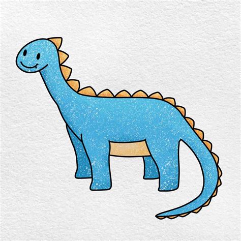 How To Draw A Cute Dinosaur Helloartsy