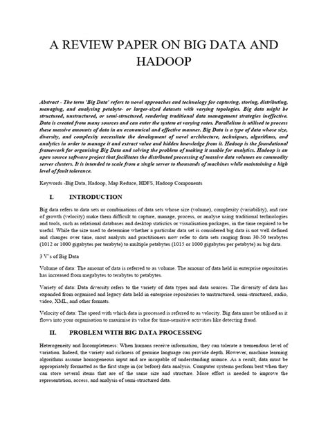 4 A Review Paper On Big Data And Hadoop Pdf Apache Hadoop Big Data