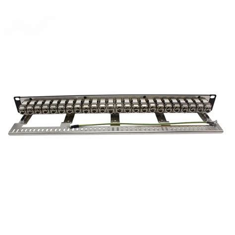 Patch Panel Cat7 24 Port Rack Mounted Cat7 Keystone Jack Modular Loaded 19 Inches 1u Ftp Stp